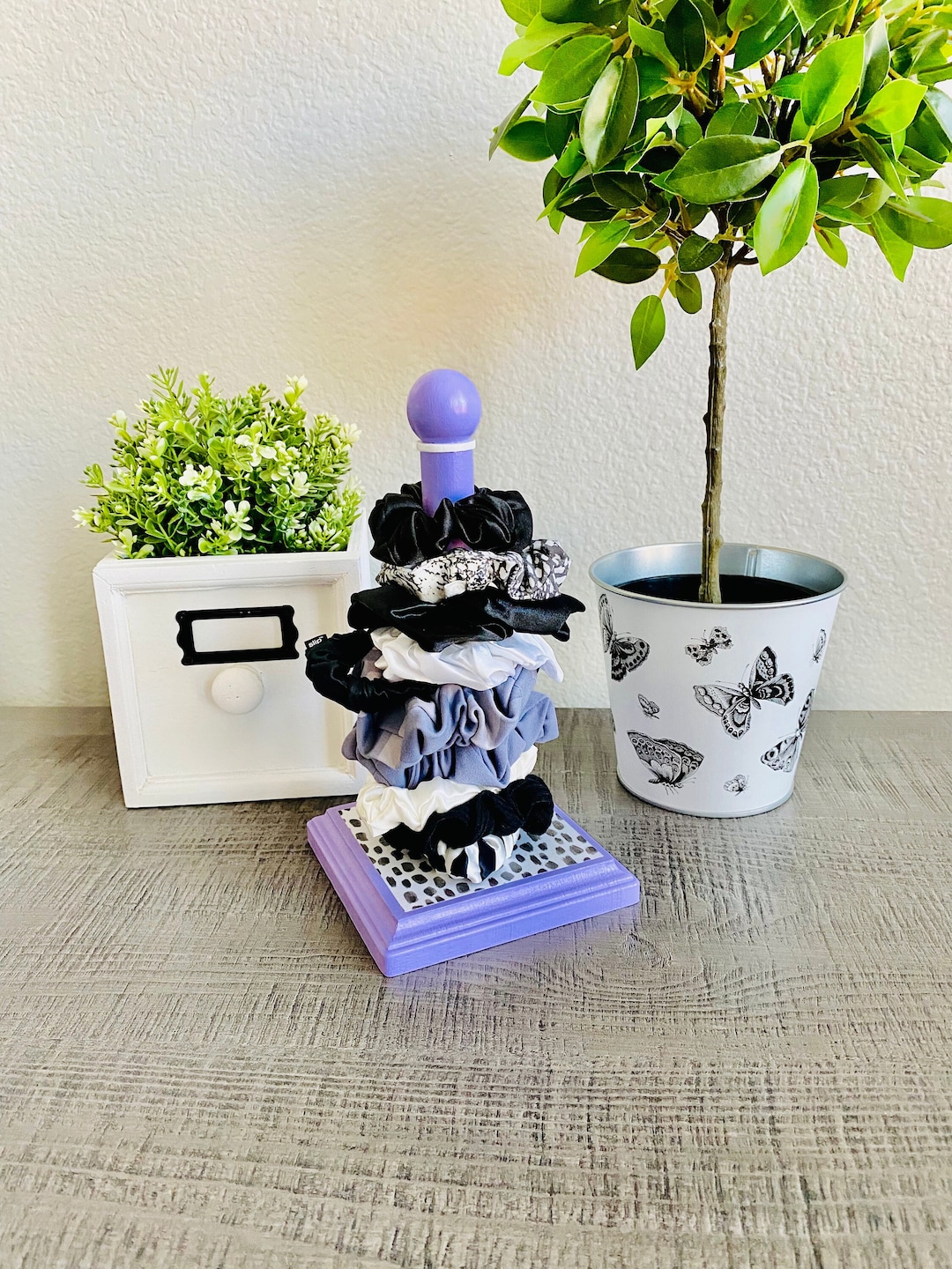 Scrunchie Holder, Scrunchie Stand, Scrunchie Organizer, Wood Bathroom ...