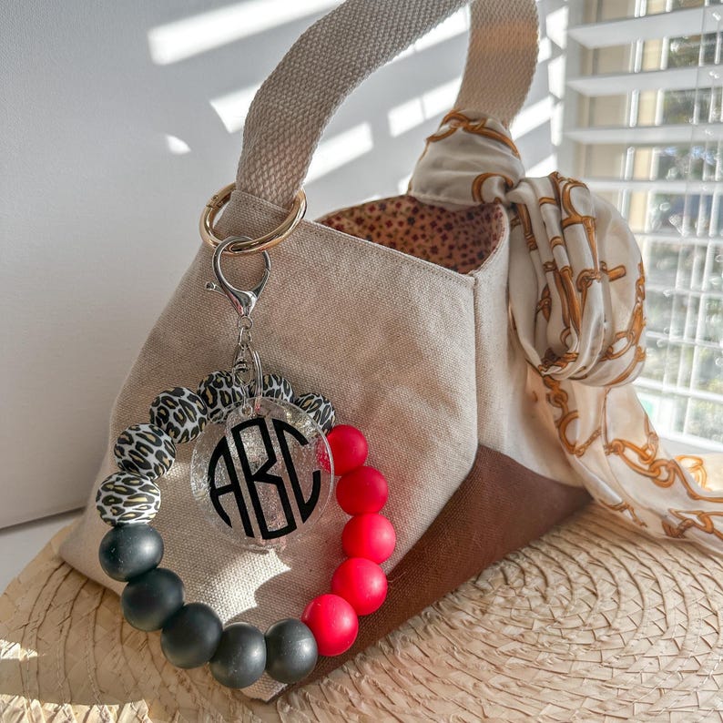 Team Personalized Gifts Leopard Keychain Bracelet Wristlet Silicone ...