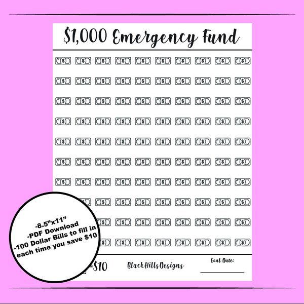 3,000 Emergency Fund Tracker - Etsy