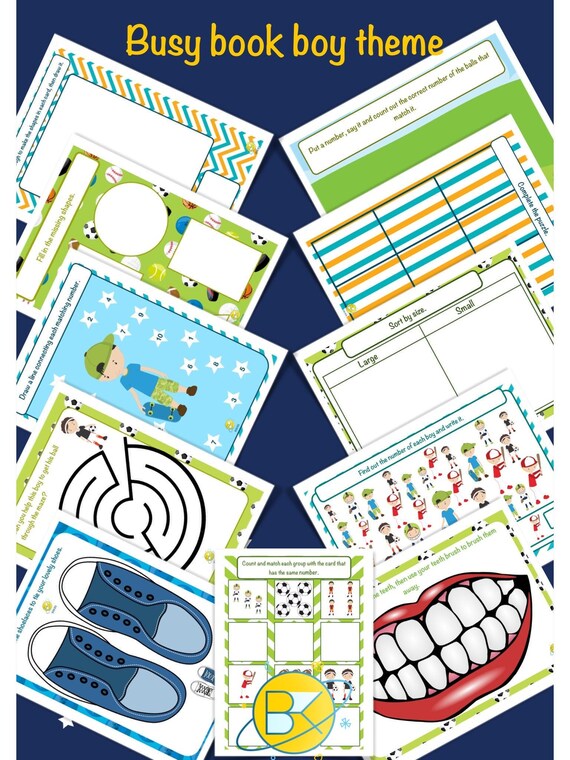 Busy Book Printable Quiet Book Activity Book Homeschool | Etsy