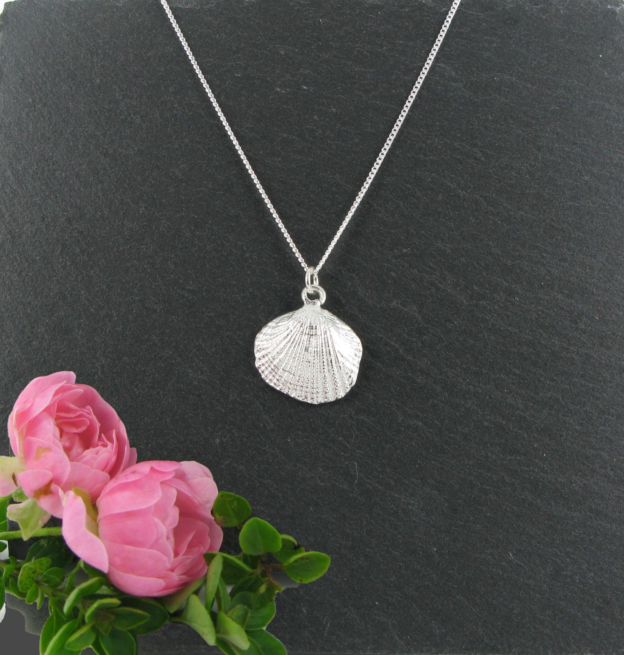 Silver Shell Necklace, Sterling Silver Necklace, Nautical, Ocean, Sea ...