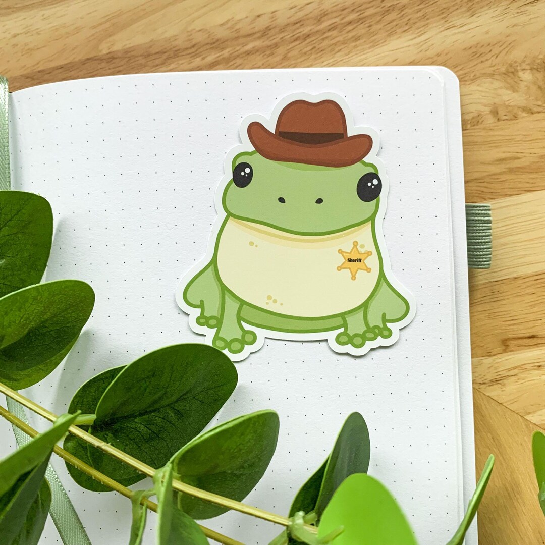 Cowboy Frog | Sheriff Frog | Big Die Cut Sticker | Planner Sticker ...