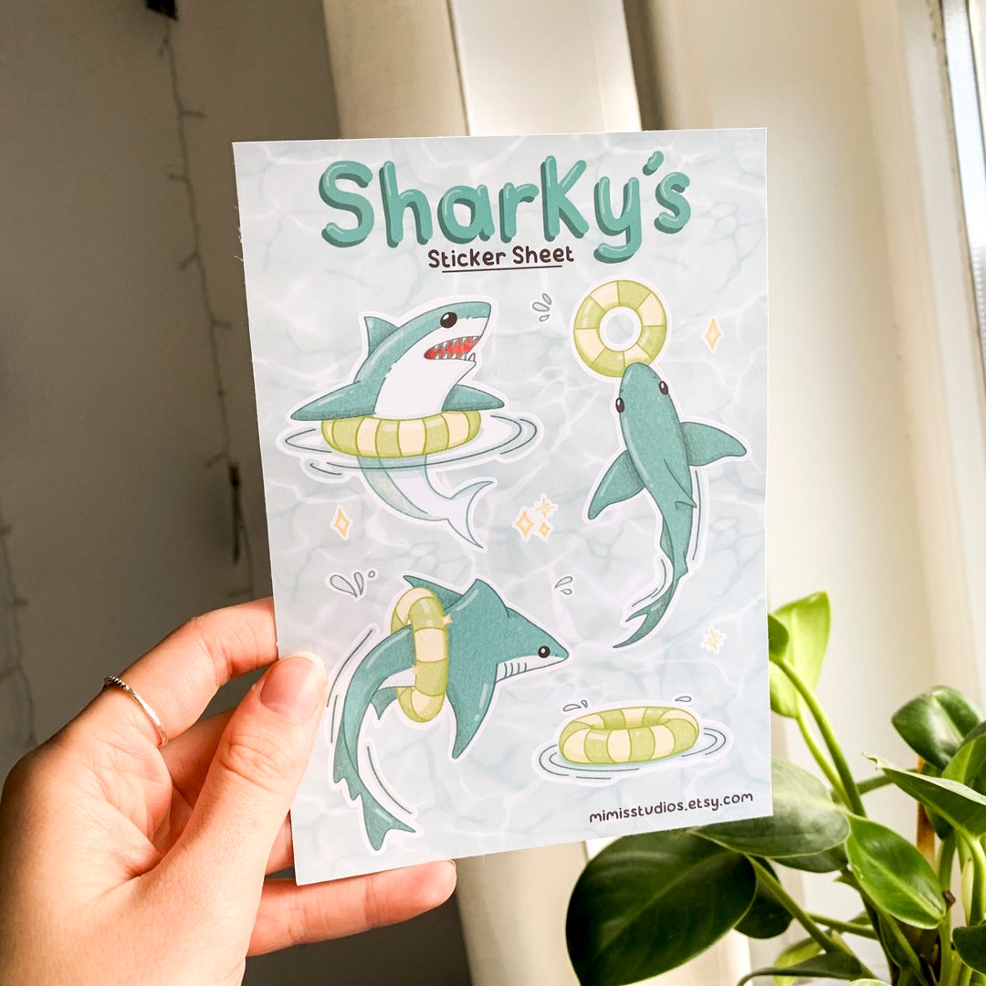 Shark Sticker Sheet | Sticker Sheet | Planner Sticker | Cute Packaging ...