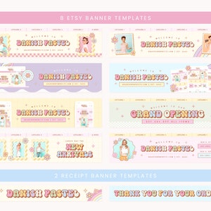 Etsy Shop Banner Templates Danish Pastel Retro Groovy Aesthetic Etsy ...
