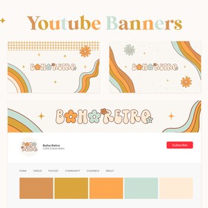 Branding Kit Boho Retro Canva Templates Editable Aesthetic - Etsy