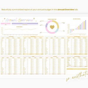 Budget Spreadsheet in Pastel Rainbow Colors, Digital Budget Planner ...
