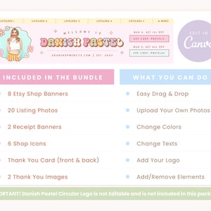 Etsy Shop Banner Templates Danish Pastel Retro Groovy Aesthetic Etsy ...