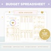 Purple Budget Spreadsheet Extended, Digital Budget Planner, Annual and ...