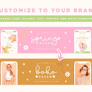 Etsy Shop Banner Templates, Spring Colorful Pastel Etsy Branding Kit ...