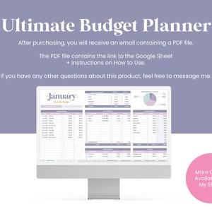 Purple Budget Spreadsheet Extended Digital Budget Planner - Etsy