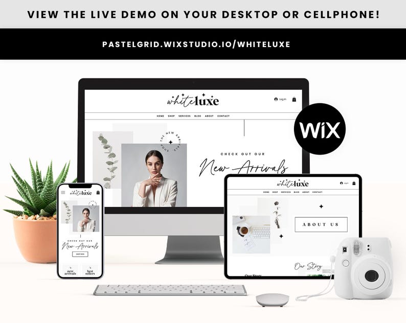 Wix Template Black White Minimalist Elegant Wix Website Editable Canva ...