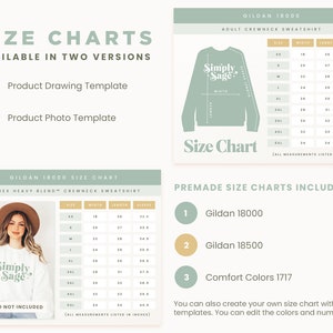 Size Chart and Care Instructions for Gildan 18000, Gildan 18500 ...