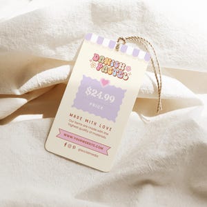 Editable Price Tag Canva Template Danish Pastel Rainbow Pink Purple ...