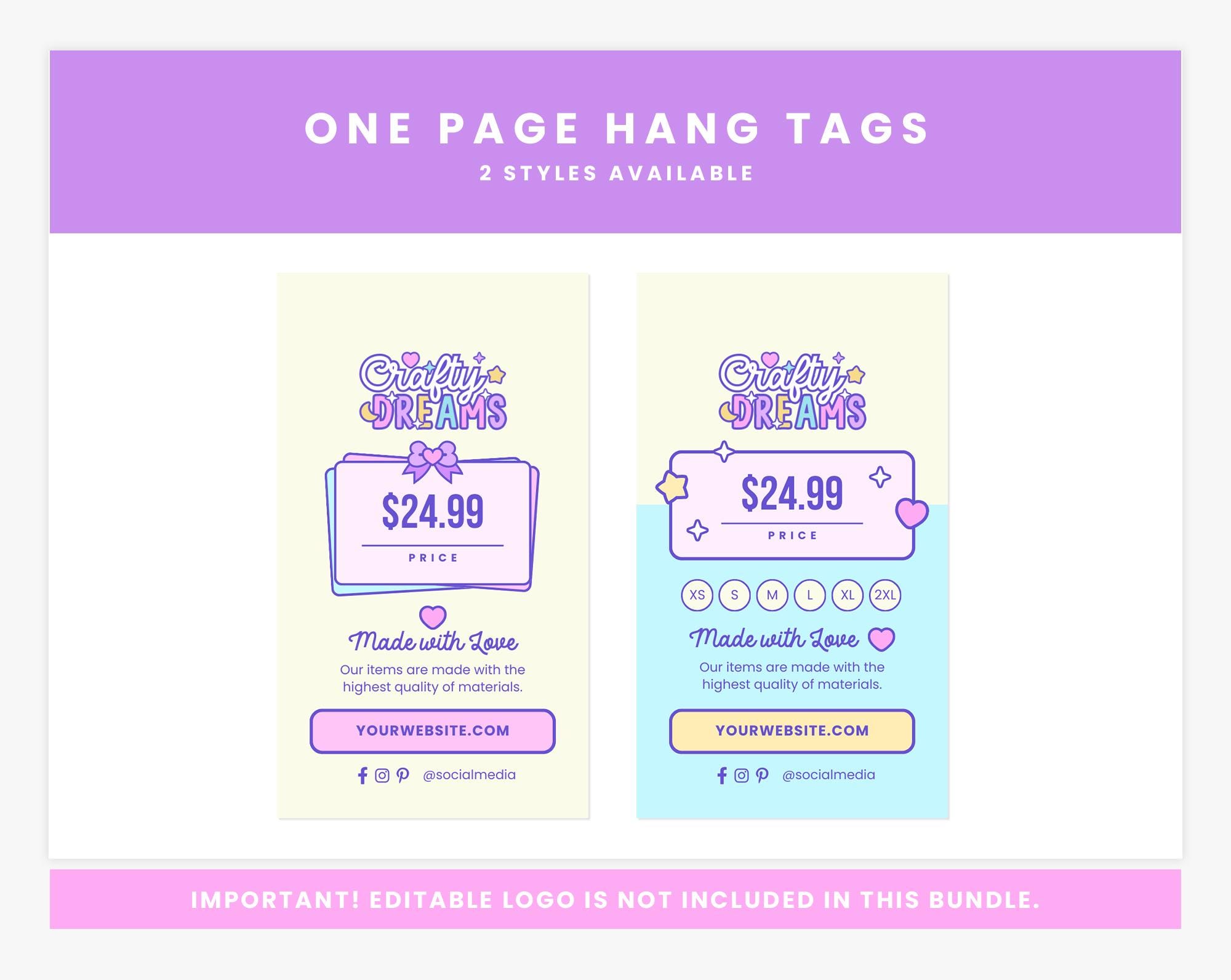 Editable Price Tag Canva Template in Rainbow Purple Blue Pink Purple ...