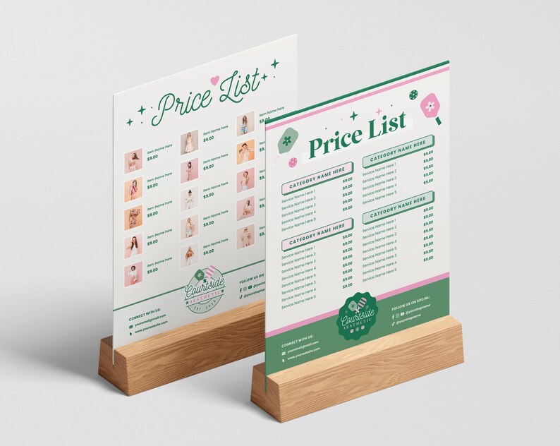 Price List Canva Template in Courtside Aesthetic, Pink and Red ...
