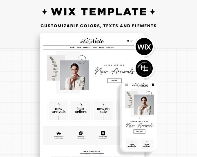 Wix Template Black White Minimalist Elegant Wix Website Editable Canva ...