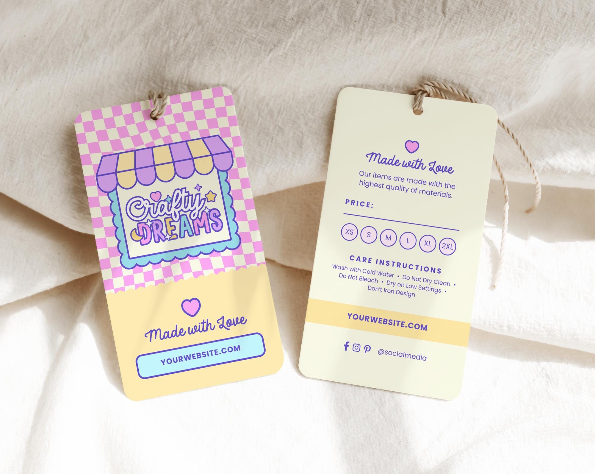 Editable Price Tag Canva Template in Rainbow Purple Blue Pink Purple ...