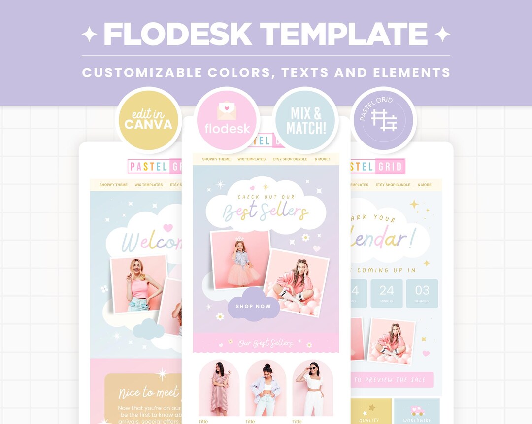 Flodesk Newsletter Templates Design Editable in Canva, Email Banners ...