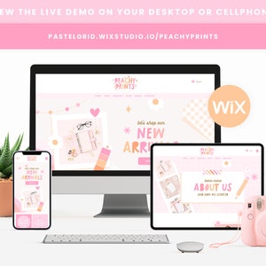 Wix Template in Peach Pink Orange Colors - Cute Wix Website Theme ...