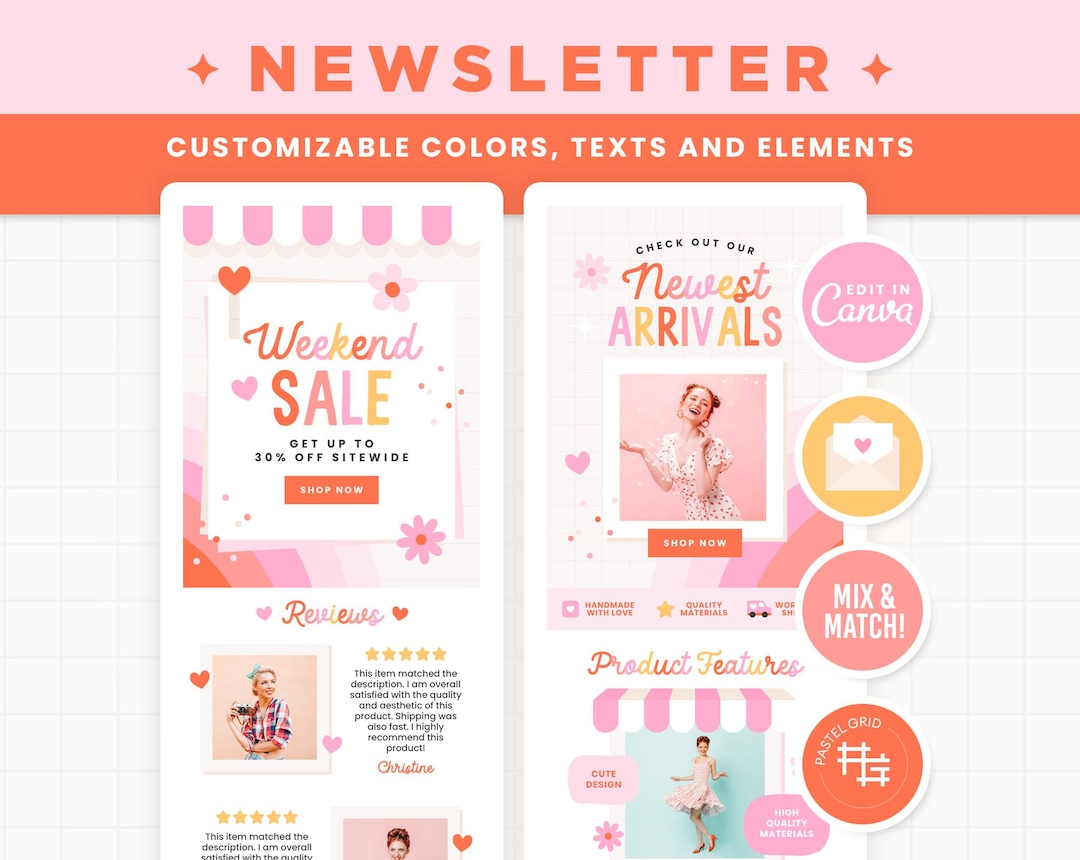 Email Templates Newsletter Design Editable Canva Email Banners and ...