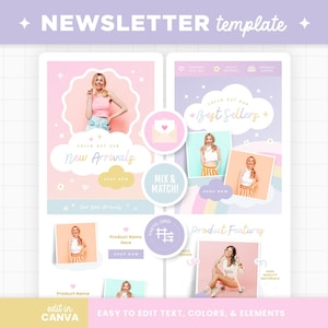 Email Templates Newsletter Design Editable in Canva, Email Banners and ...