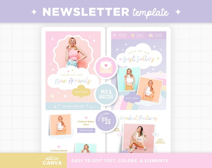 Email Templates Newsletter Design Editable in Canva, Email Banners and ...