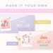 Shop Banners Pastel Rainbow Colors Editable via Canva, Shopify Banners ...