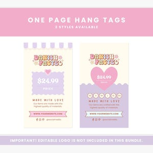 Editable Price Tag Canva Template Danish Pastel Rainbow Pink Purple ...