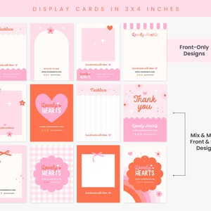 Display Cards Editable Canva Template Hearts Floral Valentine Aesthetic ...