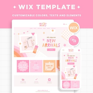 Wix Template in Peach Pink Orange Colors - Cute Wix Website Theme ...
