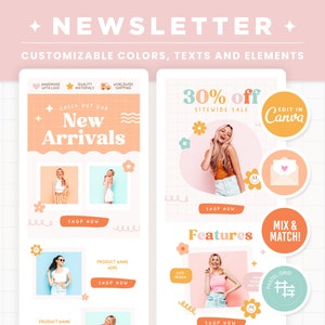 Email Templates Newsletter Design Editable in Canva Email Banners and ...