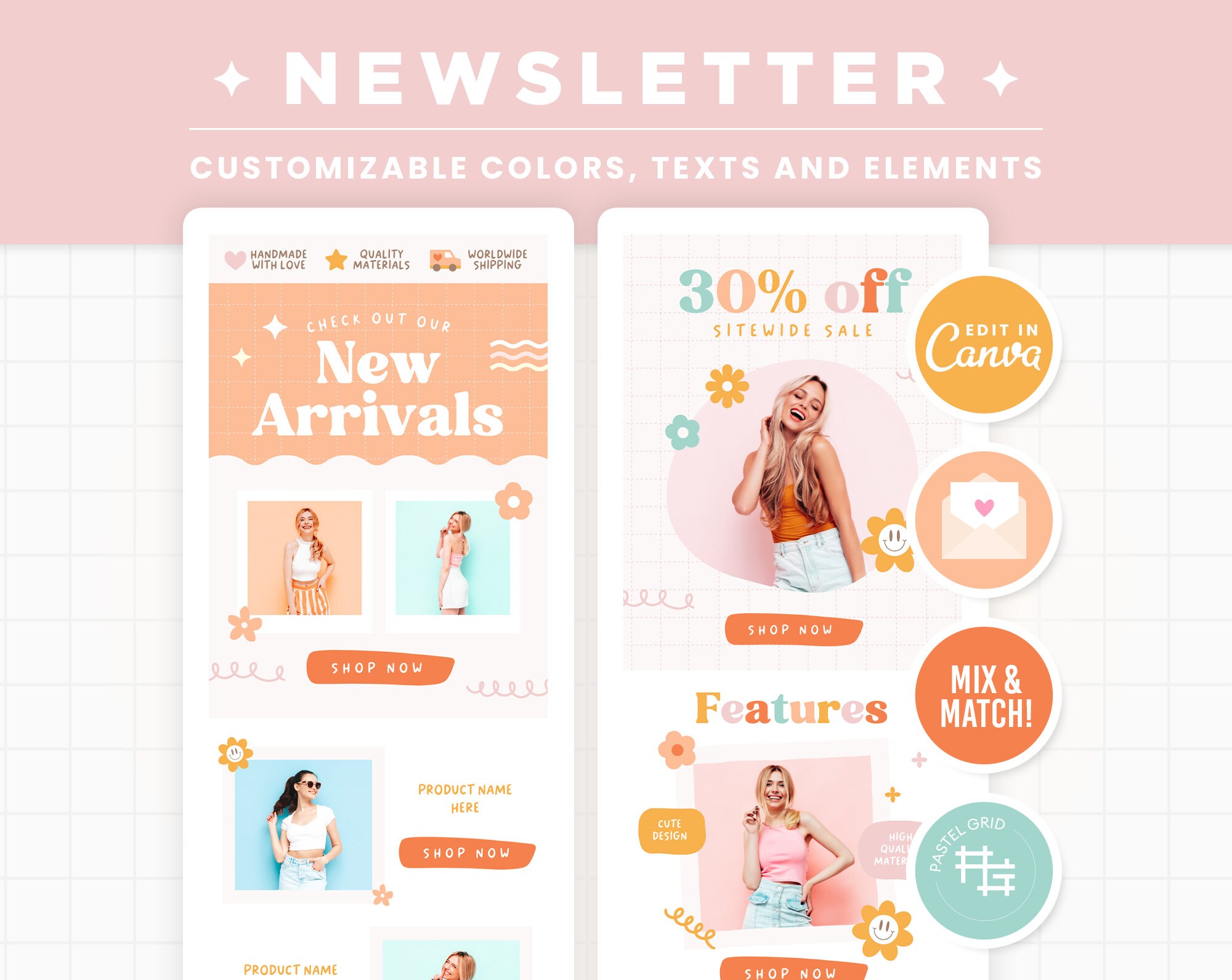 Email Templates Newsletter Design Editable in Canva Email Banners and ...
