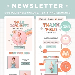 Email Templates Newsletter Design Editable in Canva, Email Banners and ...