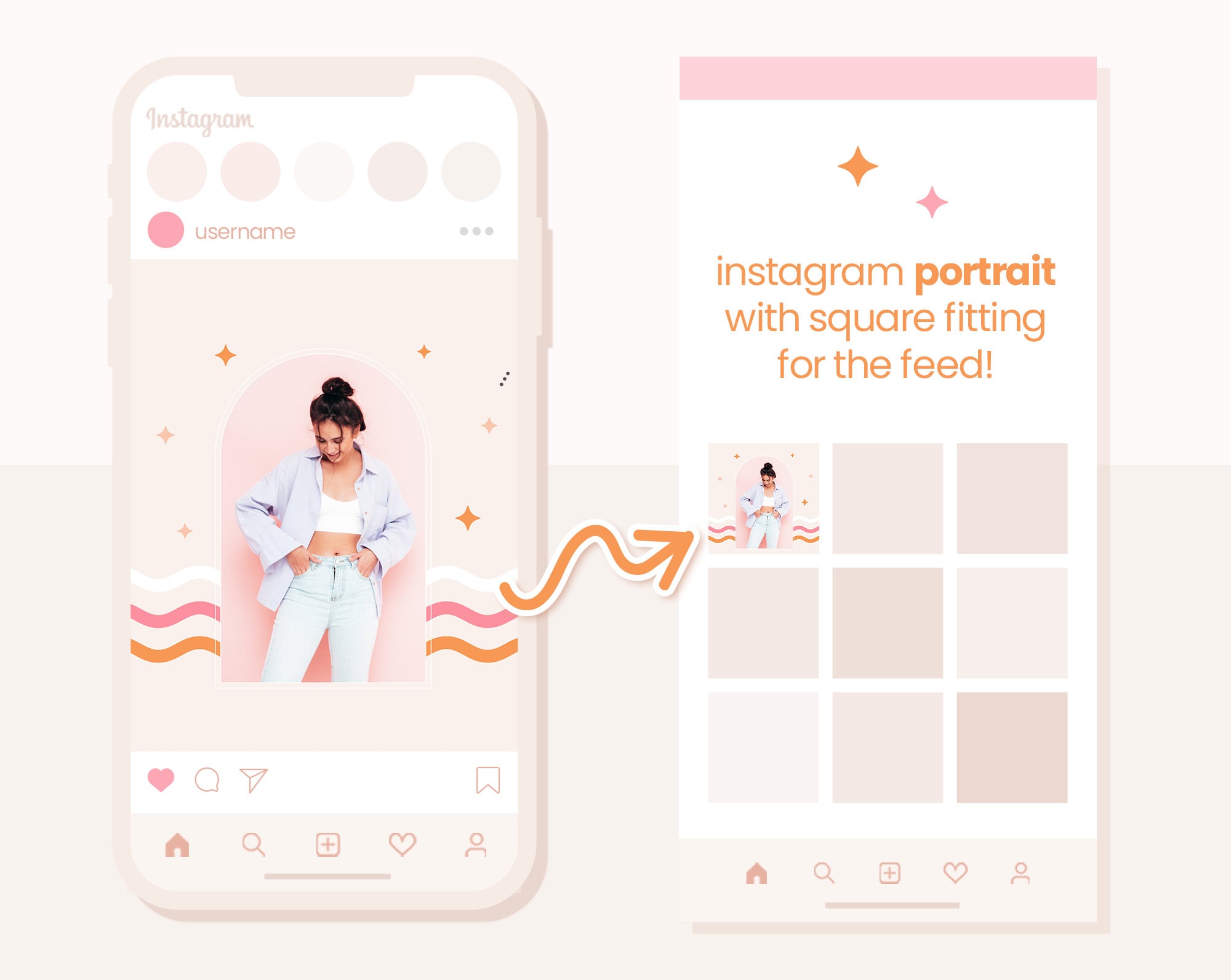 Instagram Posts Template Bundle in Square Portrait and - Etsy