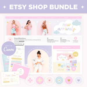 Etsy Shop Banner Templates Pastel Rainbow Etsy Bundle - Etsy