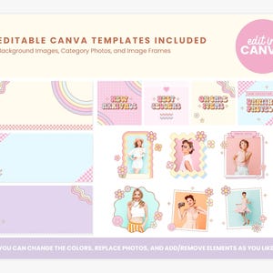 Wix Template in Danish Pastel Rainbow Cute Wix Website Theme, Editable ...