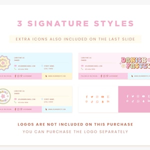 Email Signature Template Editable in Canva, Rainbow Pastel Pink Orange ...
