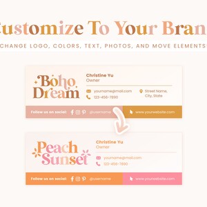 Email Signature Template Editable in Canva, Boho Beige Brown Gold ...