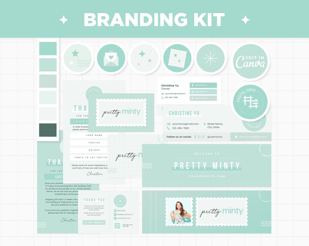 Branding Kit Canva Templates Editable and Customizable Business Cards ...