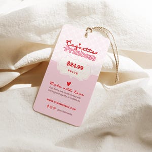 Editable Price Tag Canva Template in Coquette Aesthetic, Pink and Red ...