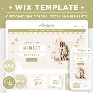 Wix Template in Cottagecore Sage Green - Cute Wix Website Theme ...