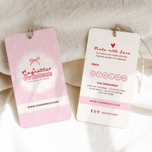 Editable Price Tag Canva Template in Coquette Aesthetic, Pink and Red ...