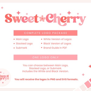 Branding Logo Design Bright Red and Pink Logo Ecommerce - Etsy