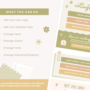 Link in Bio Canva Editable Template in Cottagecore Green Sage Instagram ...