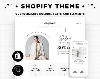 Shopify Theme Minimalist, Aesthetic Luxury Website Design, Elegant ...