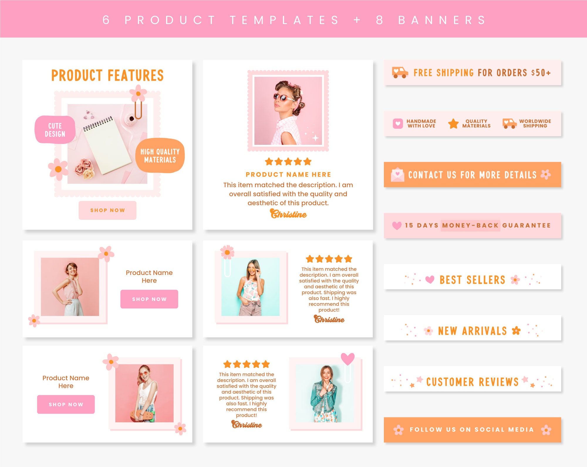Newsletter Design Editable in Canva Pink Peach Orange Aesthetic ...