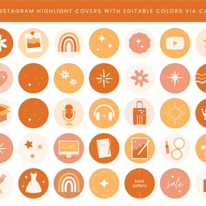 Instagram Highlight Covers Bright Boho Colors - Canva Editable Color ...