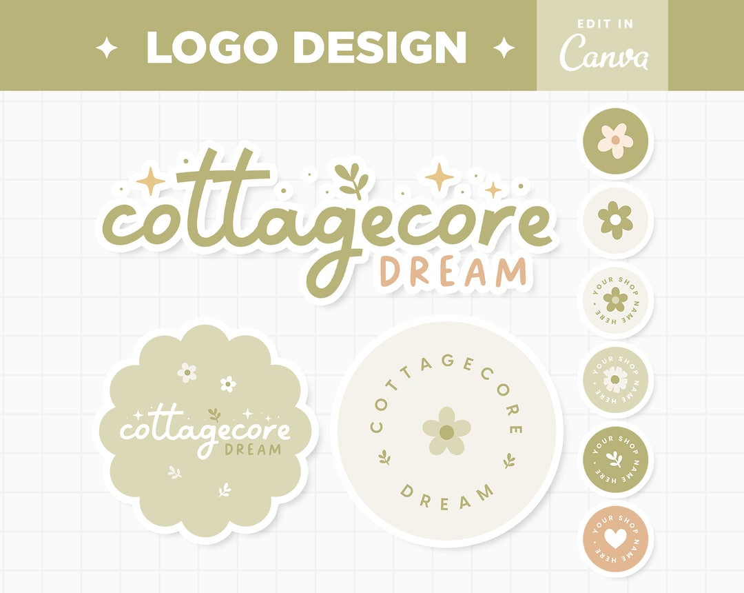Editable Logo in Cottagecore Aesthetic Logo Design Customizable Colors ...