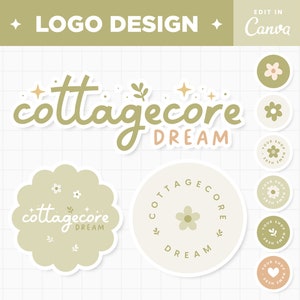 Editable Logo in Cottagecore Aesthetic Logo Design Customizable Colors ...