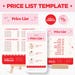 Price List Canva Template in Pastel Blue Yellow Aesthetic Customizable ...